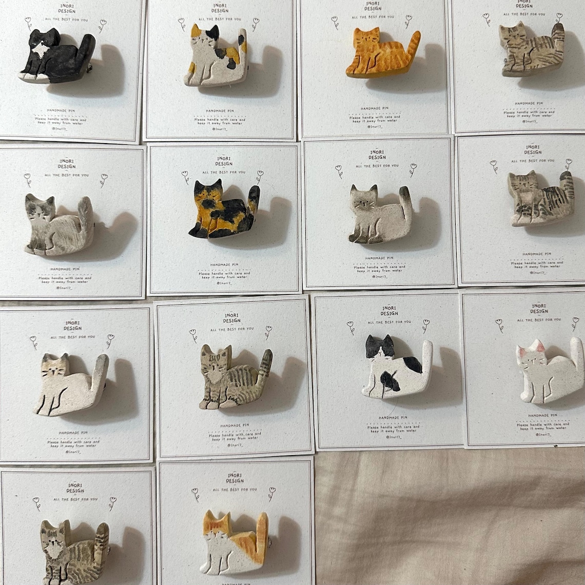 Handmade Clay Cat Brooch Made to Order Customized Cat Brooch - Etsy