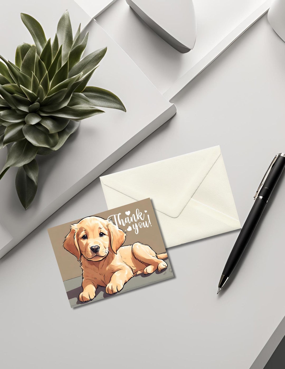 Thank You Card Yellow Lab - Etsy