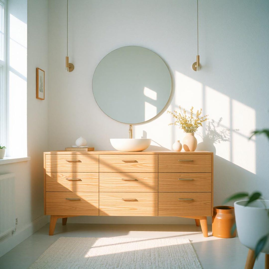 Solid Cedar Wood Vanity: Modern Farmhouse Style, 70'' Wide - Etsy