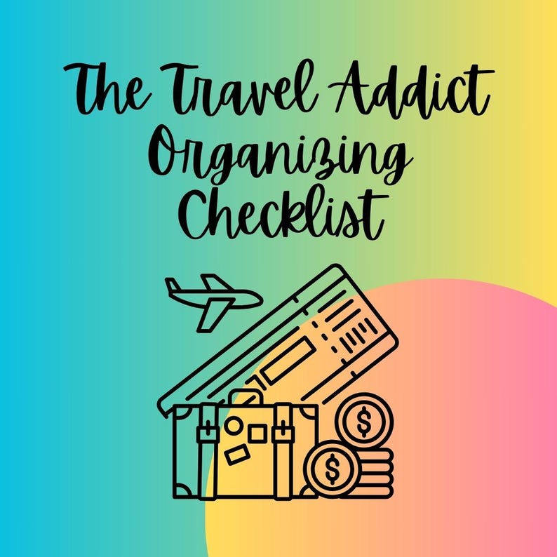 The Travel Addict Organizing Checklist - Etsy