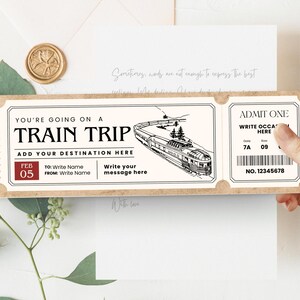 Train Ticket Template Travel Gift Coupon Printed Creative Personalized ...