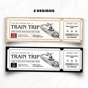 Train Ticket Template Travel Gift Coupon Printed Creative Personalized ...