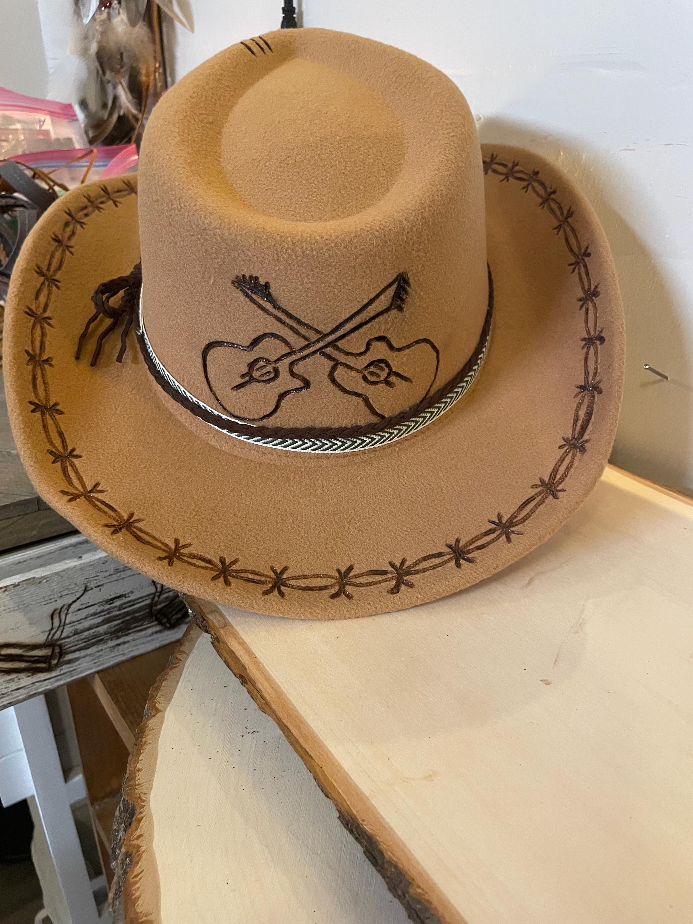 Hand Burned Cowboy Hat - Etsy