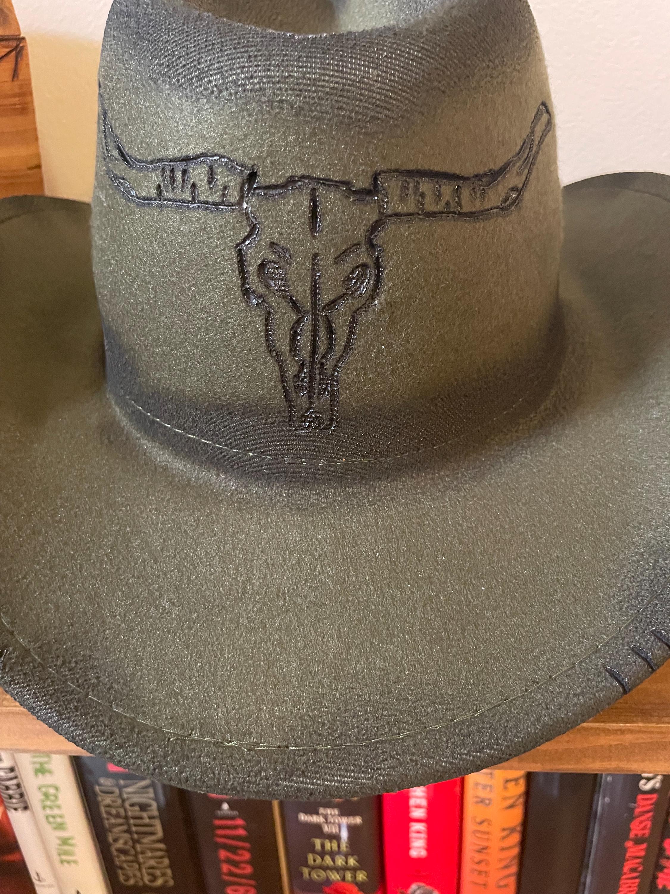 Custom Hand Burned Cowboy Hat - Etsy