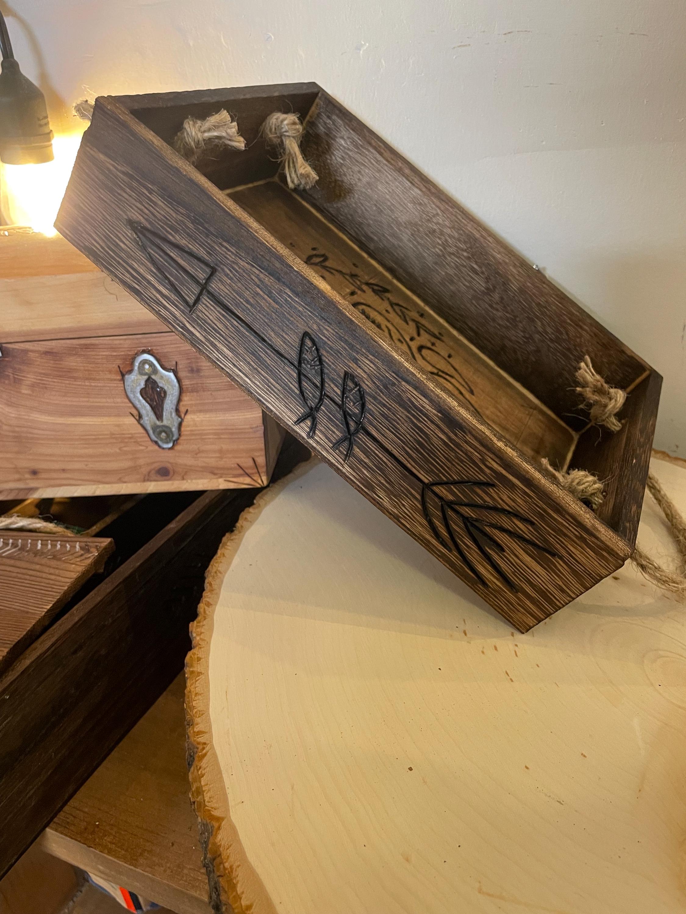 Custom Hand Burned Wooden Tray - Etsy
