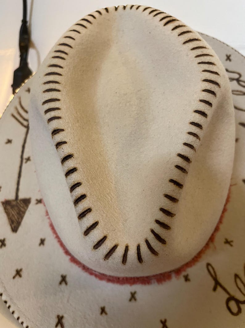 Custom Hand Burned Cowboy Hat - Etsy
