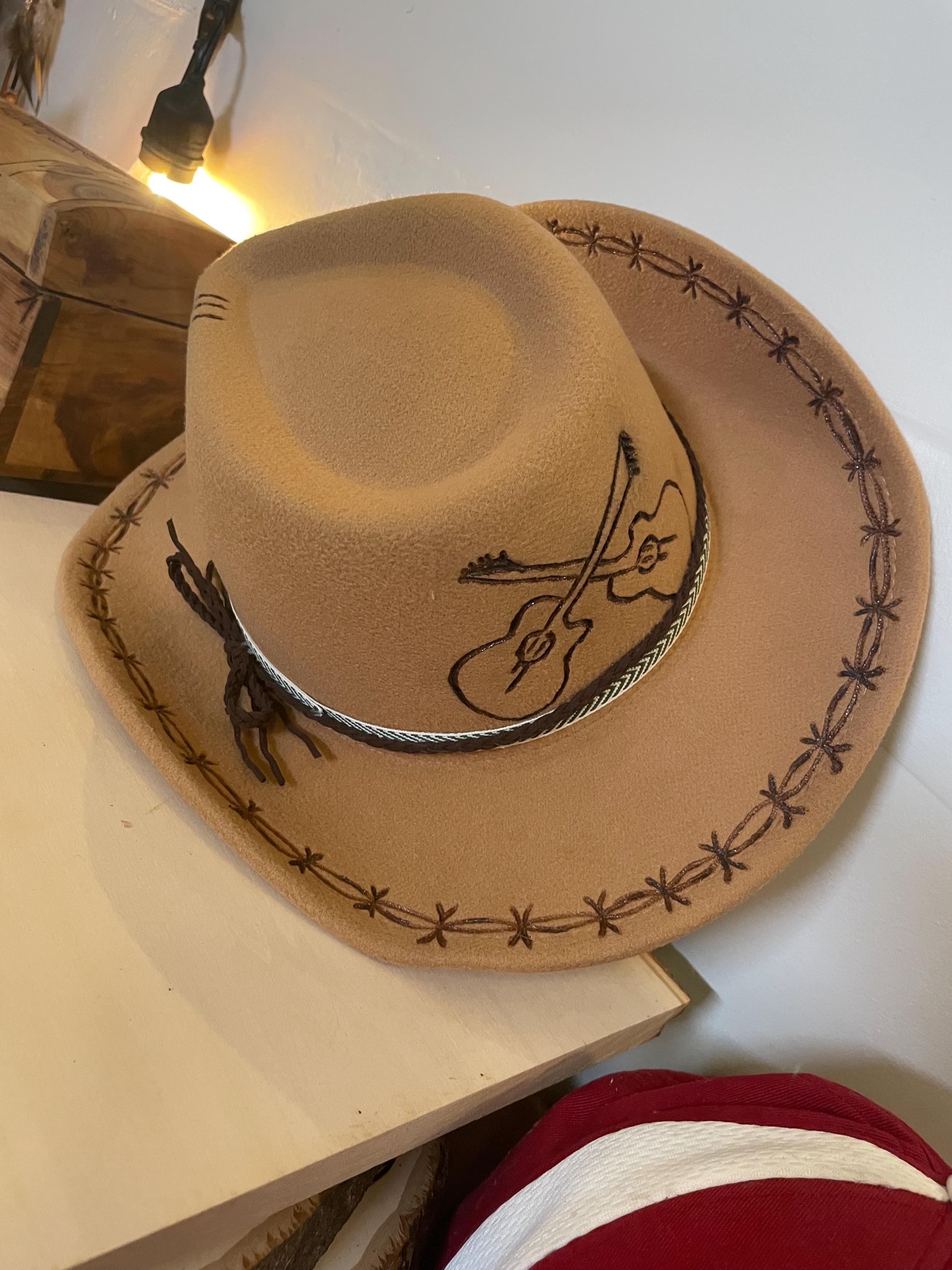Hand Burned Cowboy Hat - Etsy