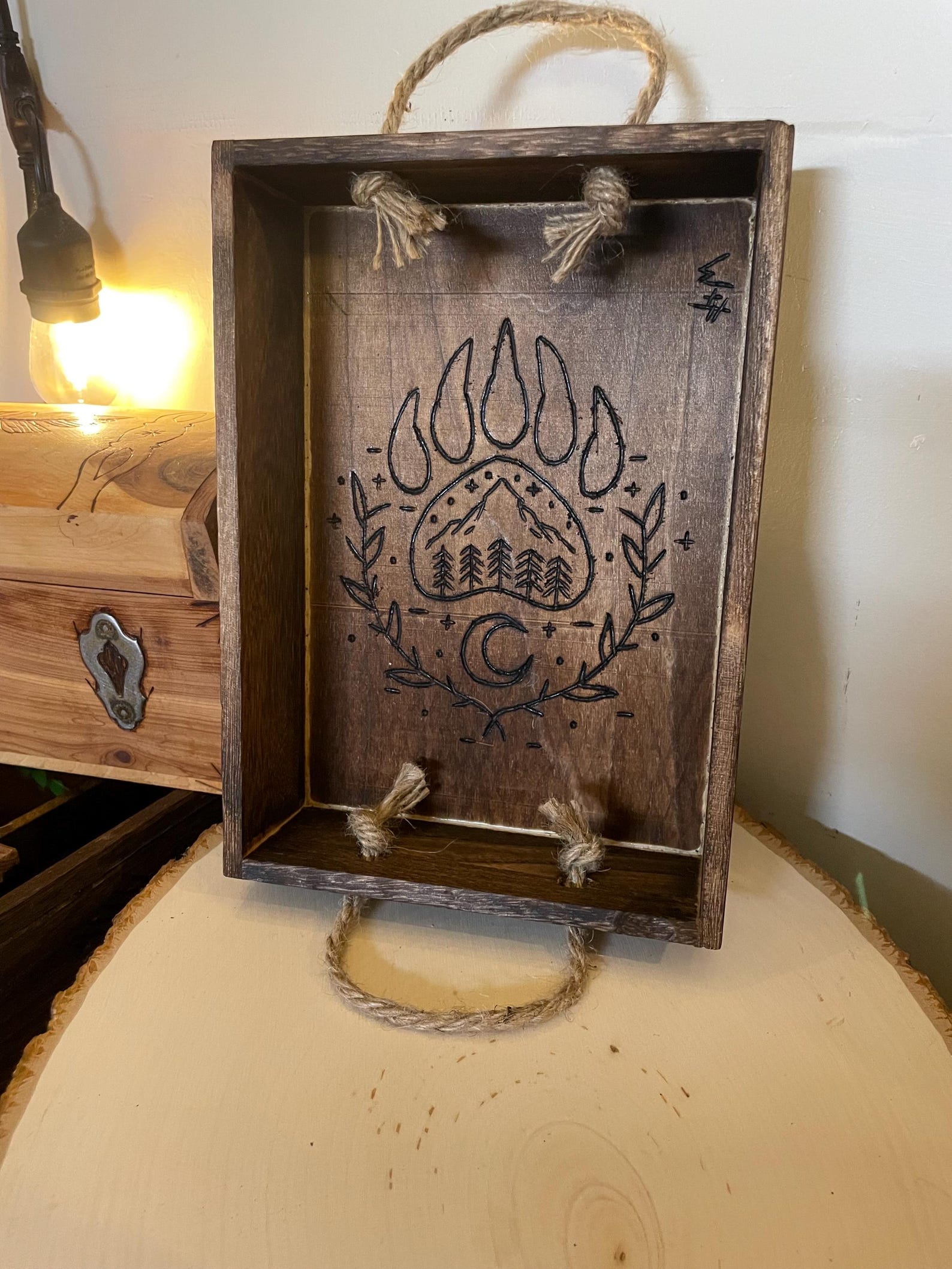 Custom Hand Burned Wooden Tray - Etsy