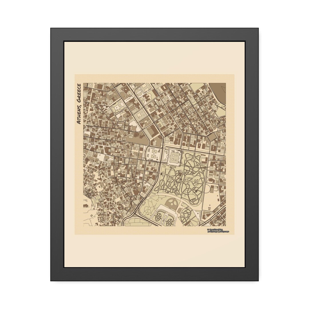 Parchment Custom Map Poster Personalized Location Wall Art, Antique Map Aesthetic Print, Framed ...