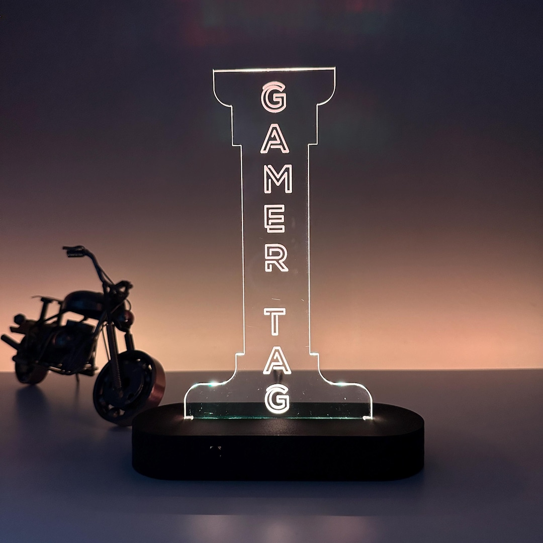 Personalized Gamertag LED Light, Streamer Desk Light, Custom Streamer ...
