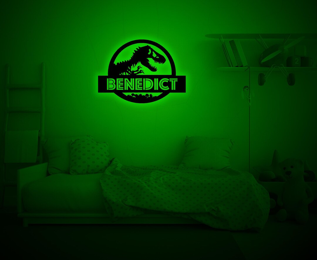 Dinosaur Custom Kids Name Neon Led Wall Decor,boys Led Sign,jurassic ...