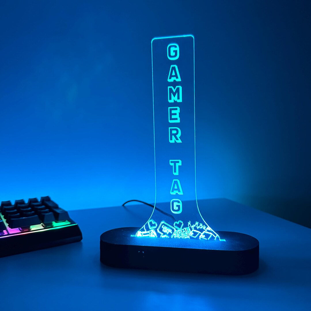 Personalized Gamertag LED Light, Streamer Desk Light, Custom Streamer ...