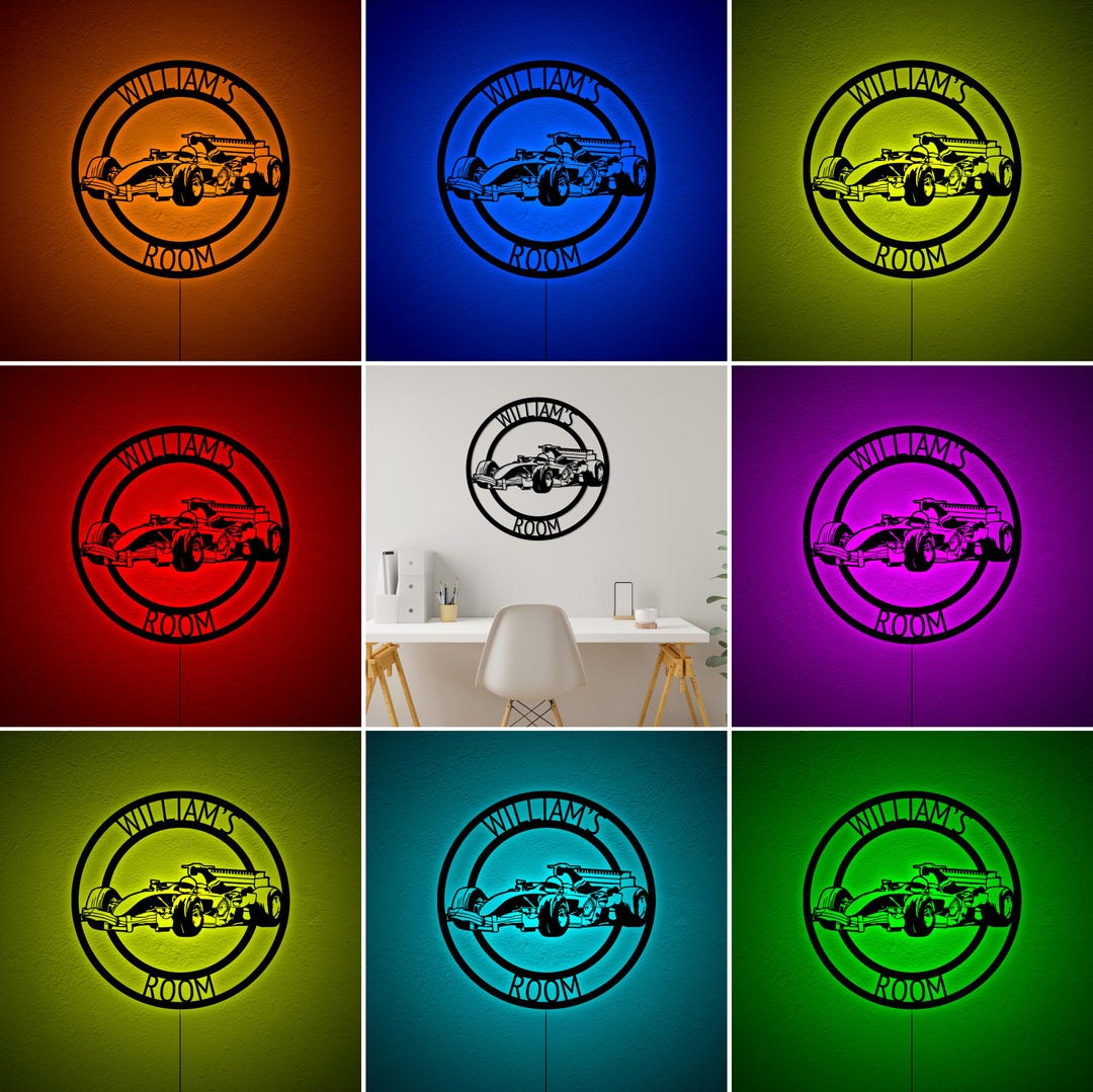 Formula1 Light up Wall Art, F1 Race Tracks RGB LED Signs, Grand Prix ...