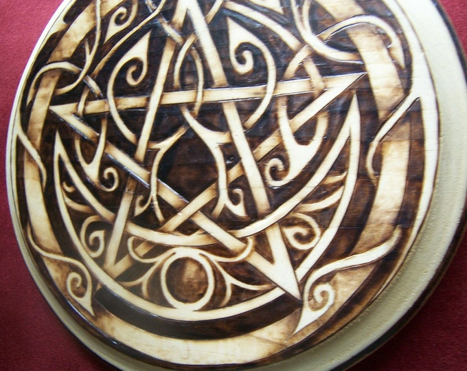 IN STOCK Savage Tribal Wooden Pentacle OOAK Hand Drawn Pyrography - Etsy