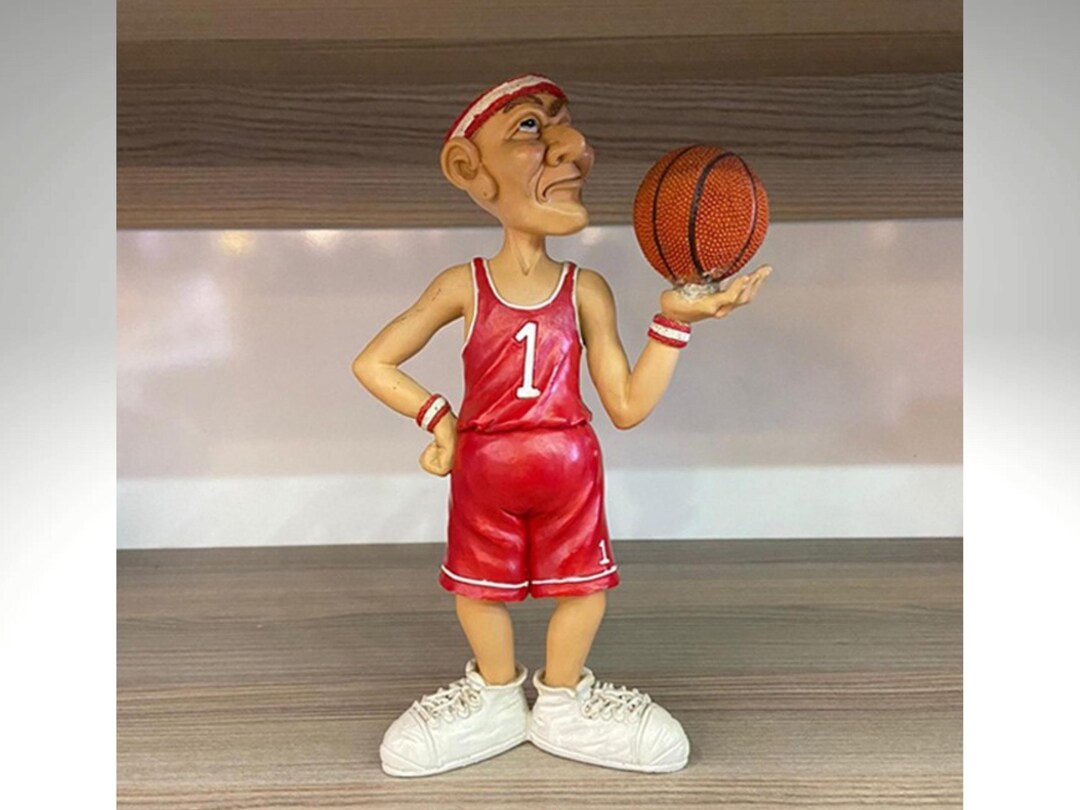 Basketball Player Figurine: Marble & Bone Dust Sculpture, Sports Gift ...