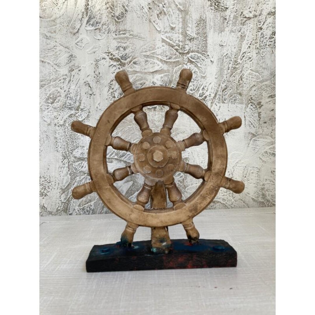 Hand-painted Nautical Ship Wheel Decor – Coastal Home Office - Etsy