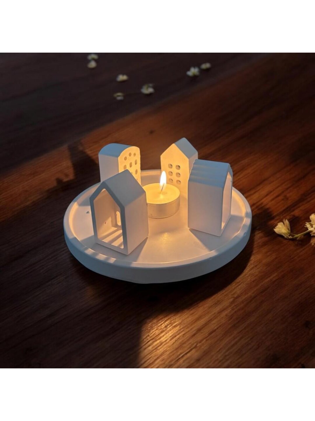 Mini Candlelit House Decor: Winter Village Display Set - Etsy