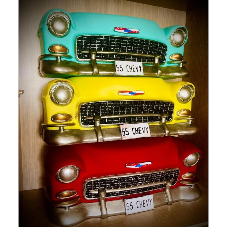 Hand-painted Cadillac Wall Sculpture: Classic Car Decor - Etsy