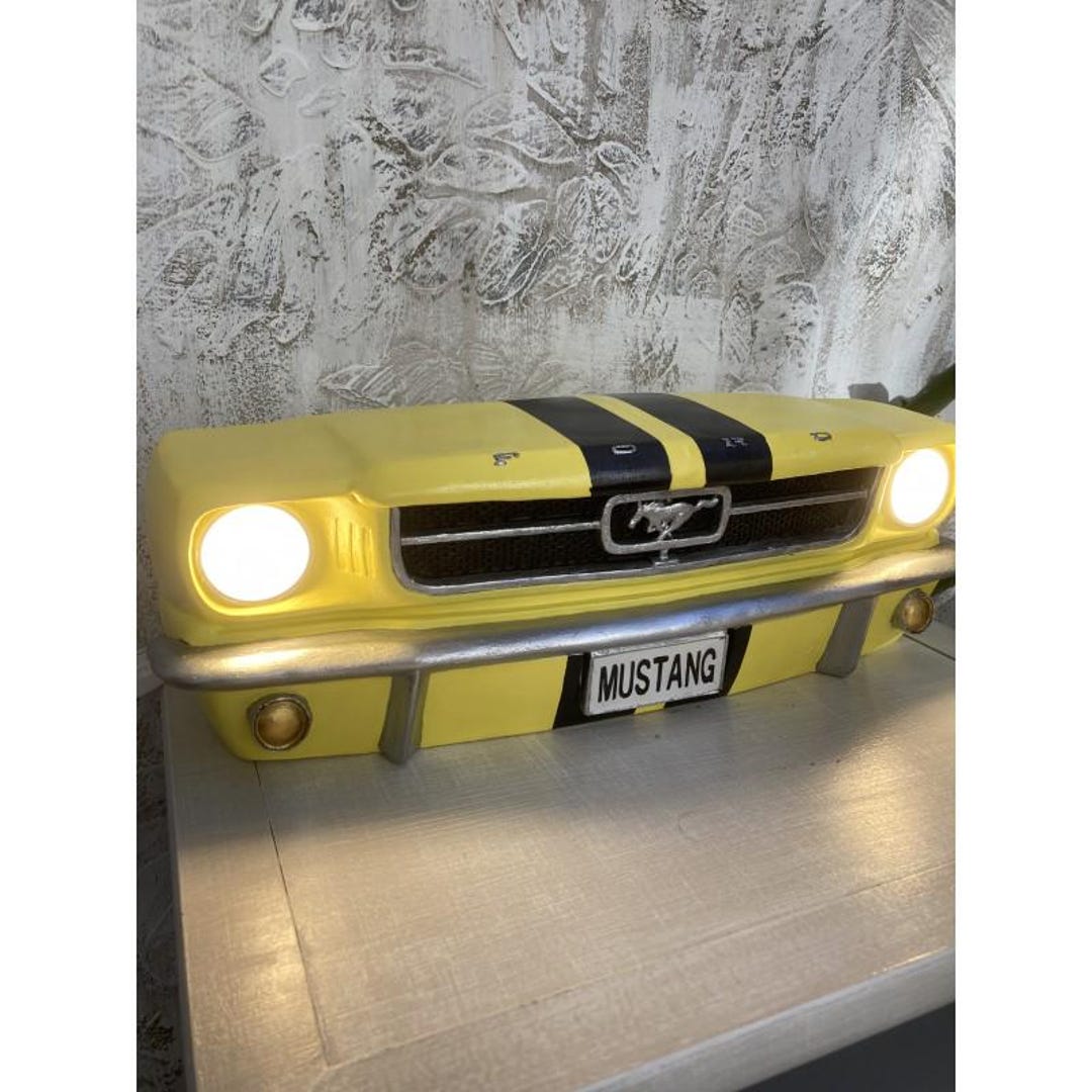 Illuminated Ford Mustang Wall Sculpture: Hand-painted Classic Car Decor ...