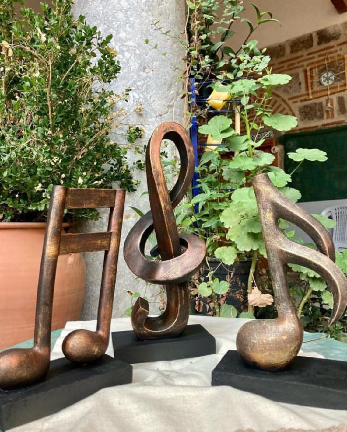 Unique Treble Clef Note Sculpture Statue, Hand-painted Music Decor, Art ...