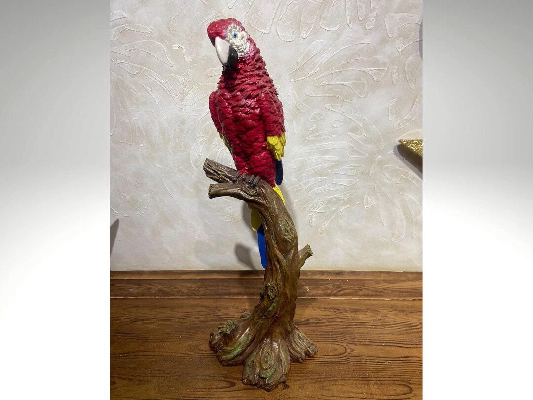 Bright Colorful Macaw Parrot 17" , Hand Painted Parrot Parrot Bird ...