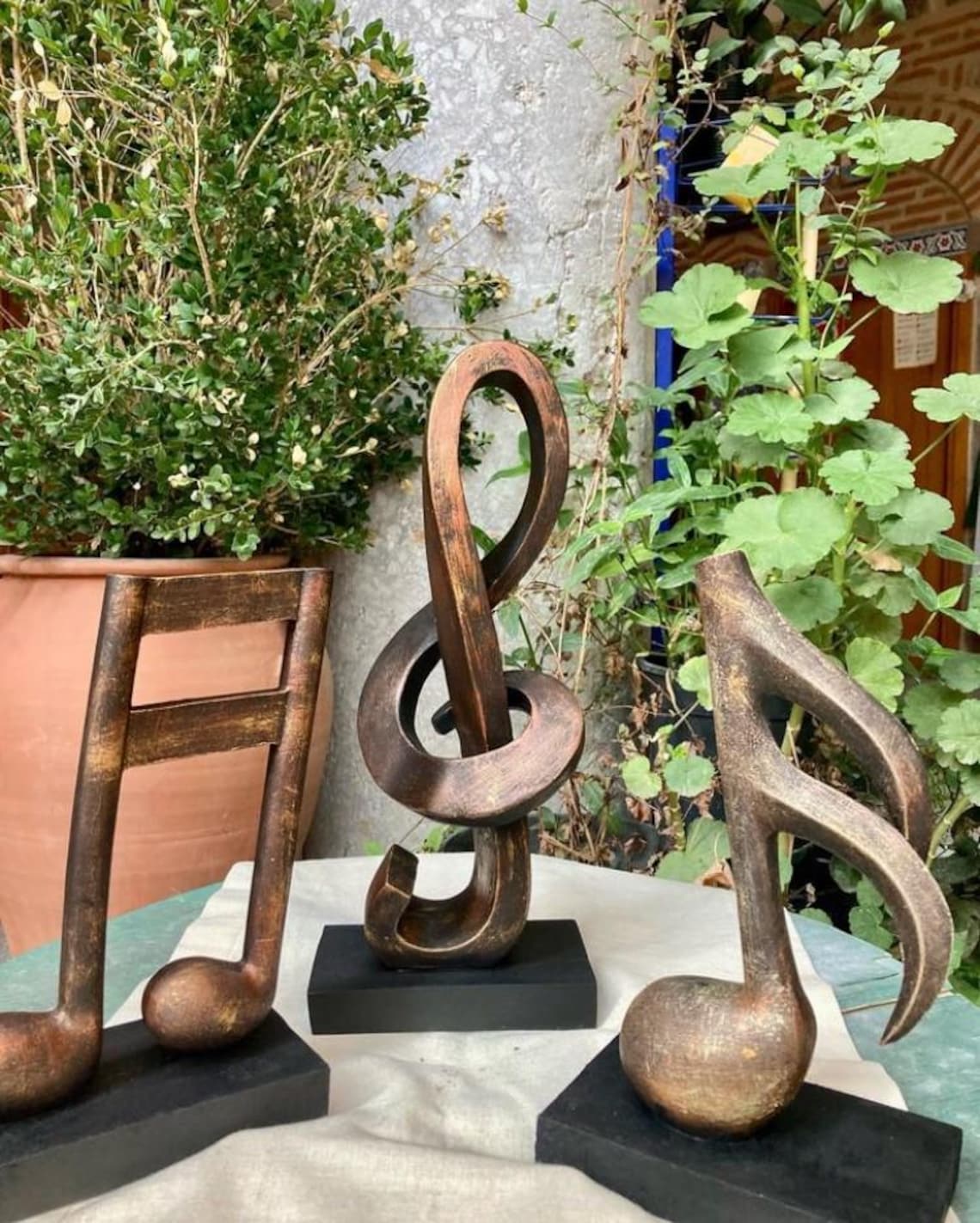 Unique Treble Clef Note Sculpture Statue, Hand-painted Music Decor, Art ...