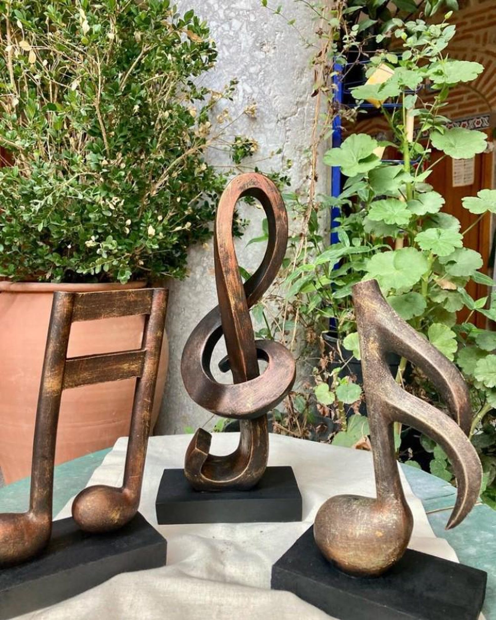 Unique Treble Clef Note Sculpture Statue, Hand-painted Music Decor, Art ...