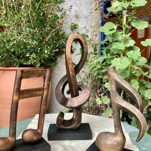 Unique Treble Clef Note Sculpture Statue, Hand-painted Music Decor, Art ...