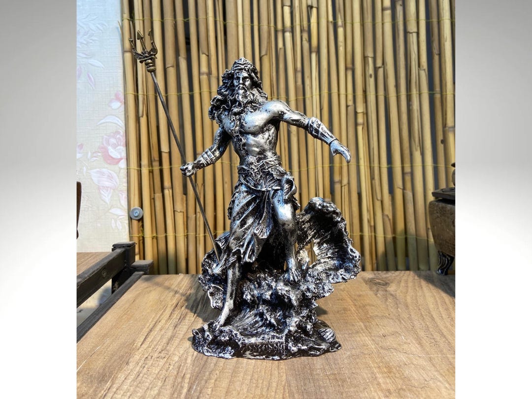 11" Poseidon Greek God of the Sea Sculpture, Poseidon Statue, Ancient Neptune Figurine Statue ...