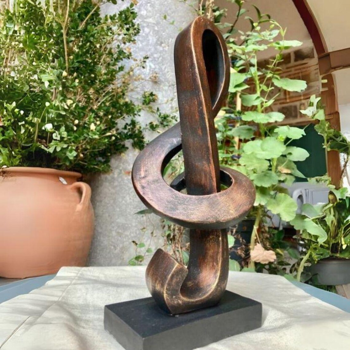 Unique Treble Clef Note Sculpture Statue, Hand-painted Music Decor, Art ...