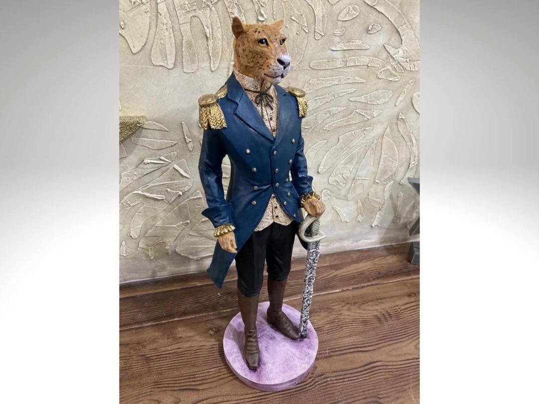 Hand-painted Napoleonic Puma Statue: Gentleman Commander Figurine - Etsy