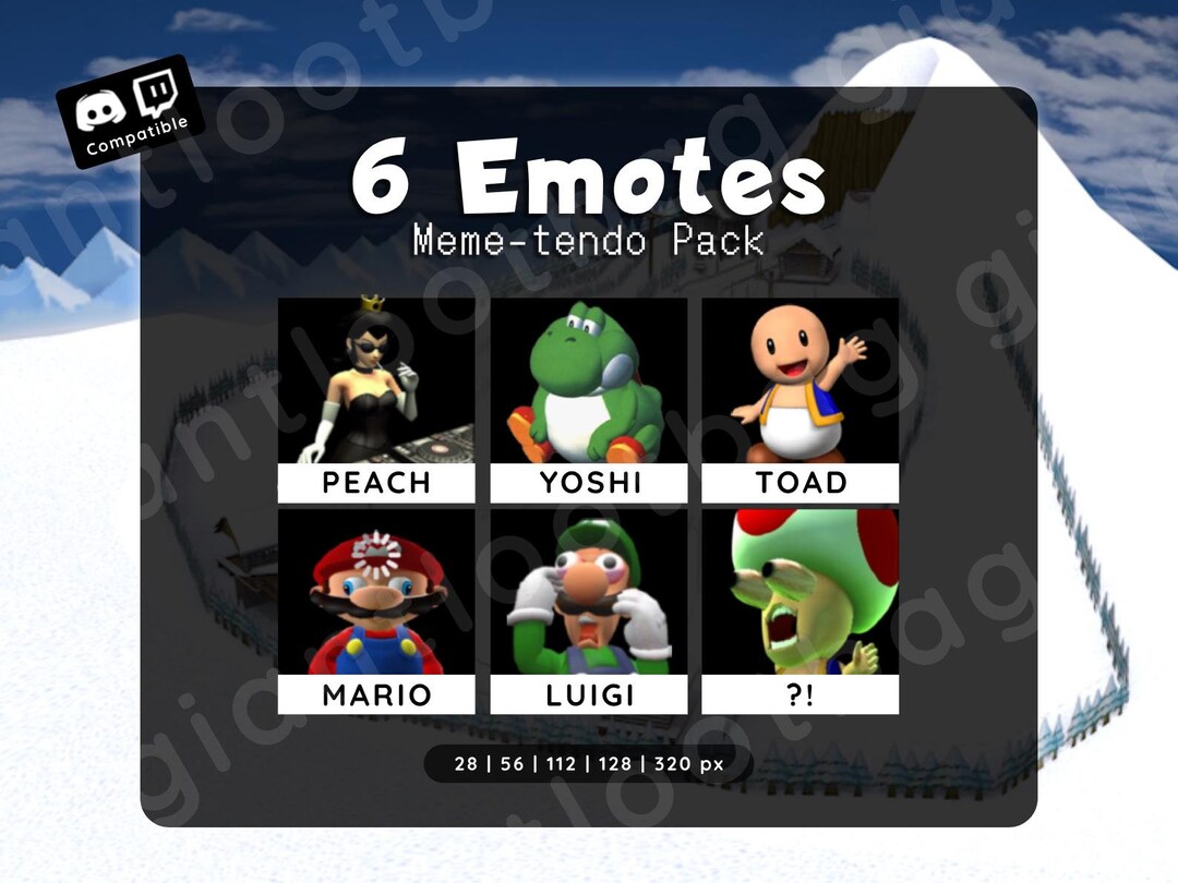 6 Funny Meme Emotes, Nintendo Games, for Twitch Discord Streamers ...