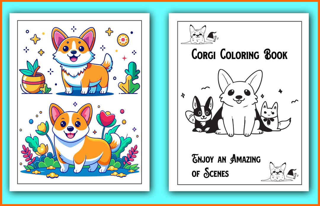 Corgi Coloring Book - Etsy