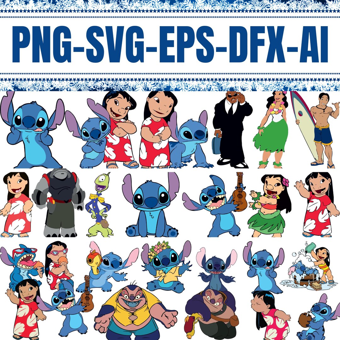 Stitch +60 SVG Peeking Layered Files, Cricut Cut Files, PNG Instant ...