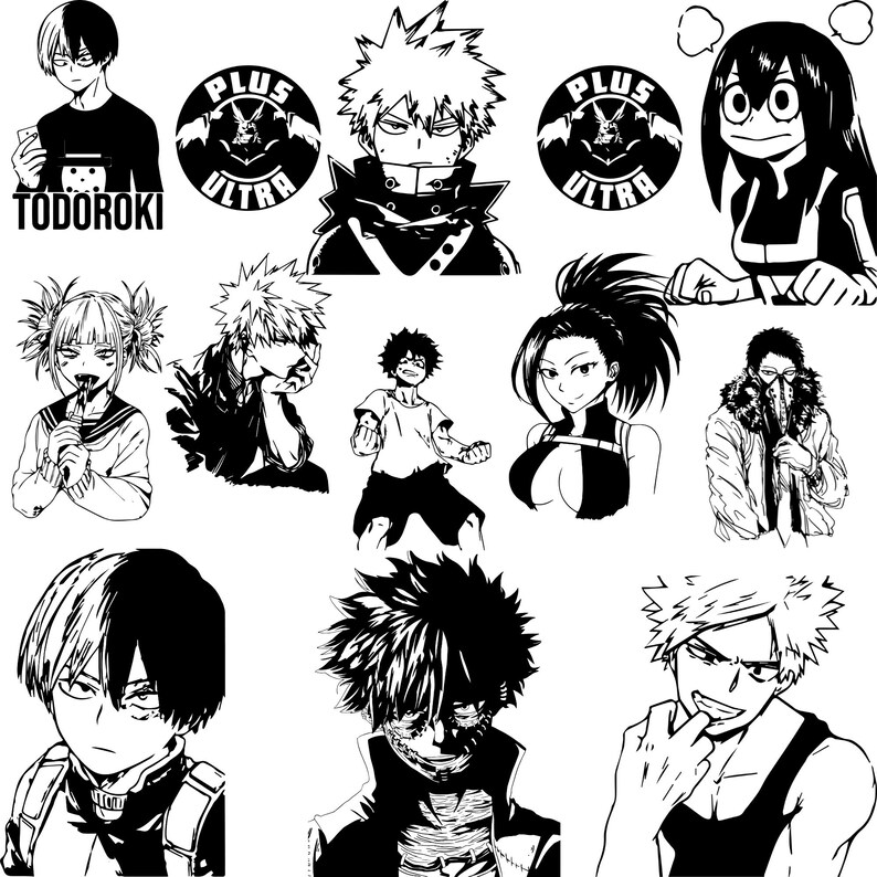 50+trendy Anime Clipart Bundle Manga Vector Art & Digital Stickers ...