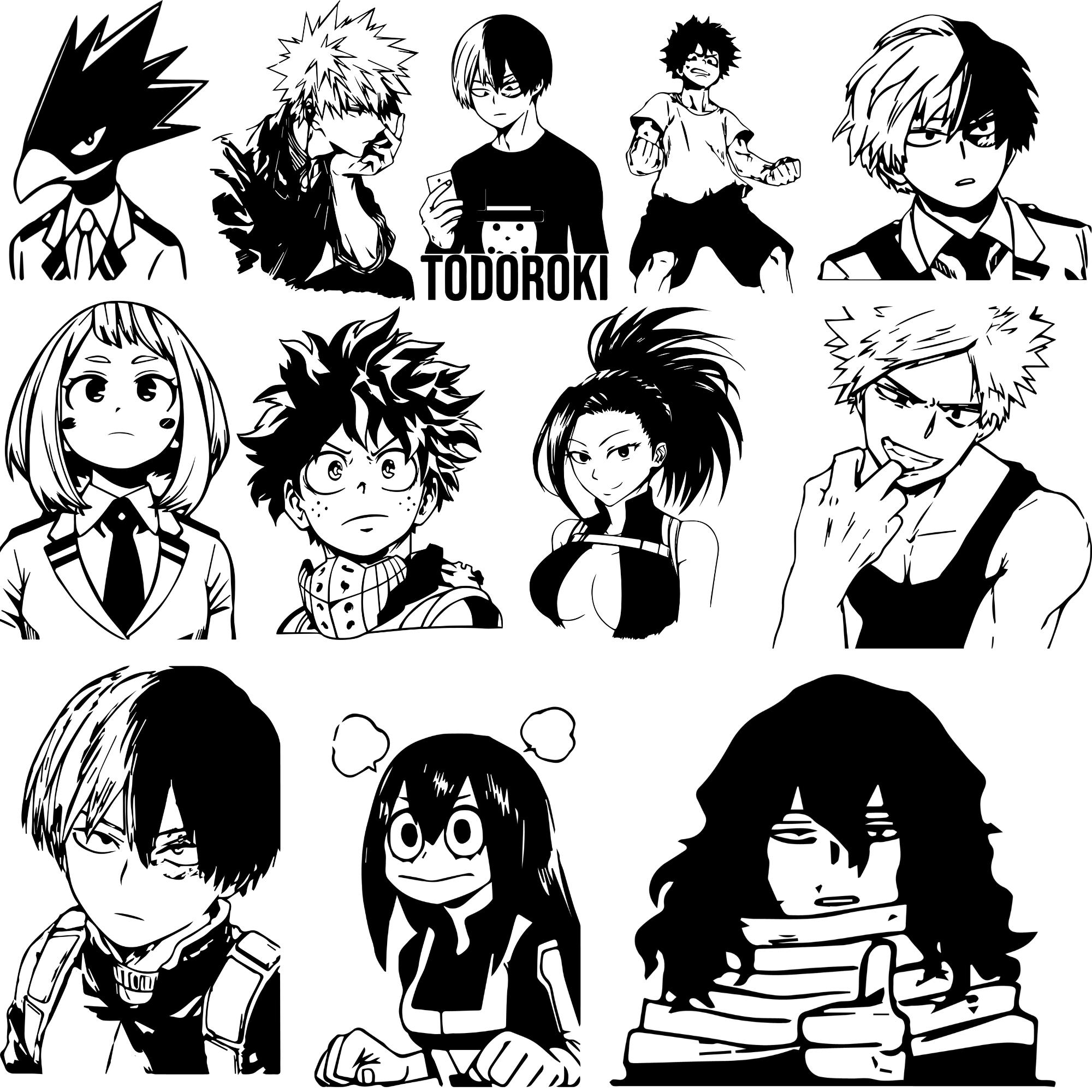 50+trendy Anime Clipart Bundle Manga Vector Art & Digital Stickers ...