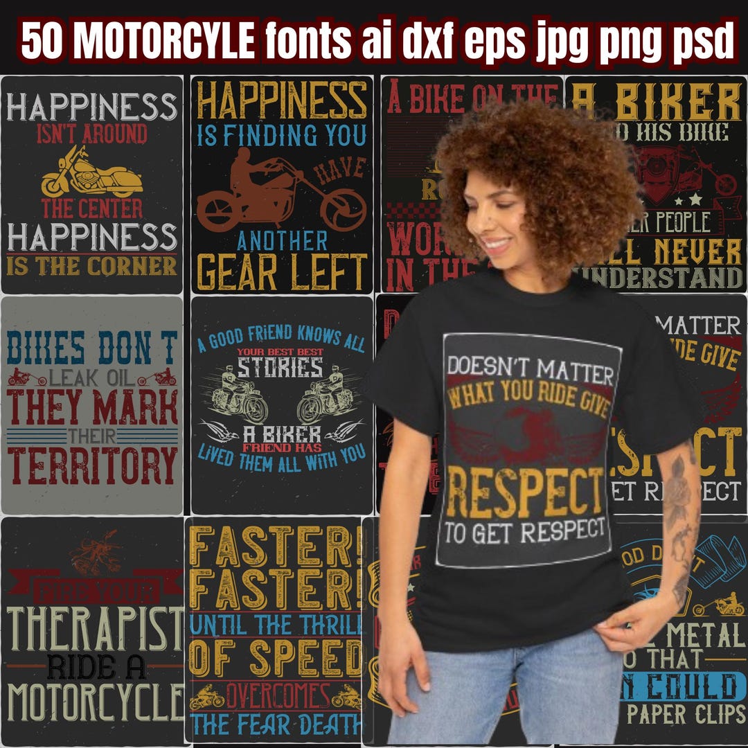 50 Motorcycle Fonts Collection | AI, DXF, EPS, Jpg, Png, Psd | Perfect ...