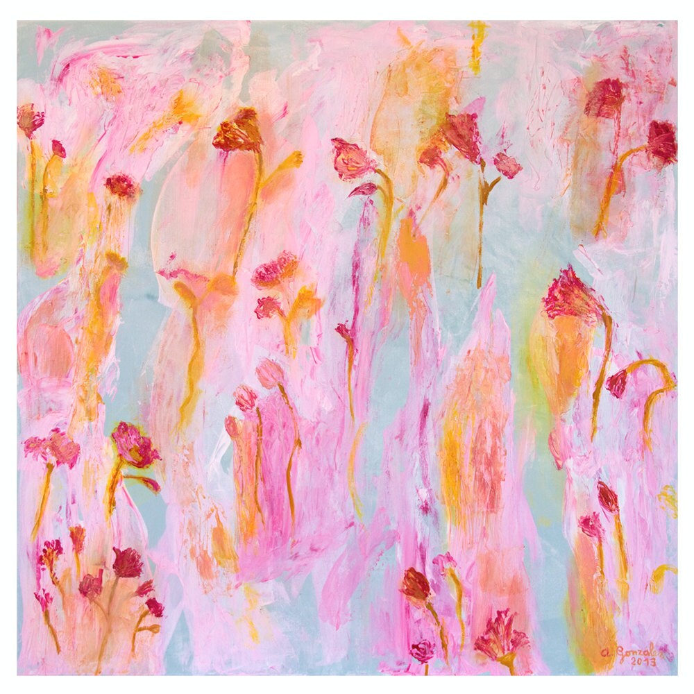 Large Abstract Flowers, Still Life Painting, Art Canvas. Original ...