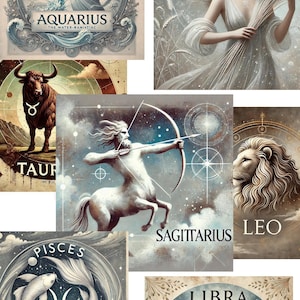 Print Ready Zodiac Png/svg Bundle With All 12 Zodiac Signs. Great for ...