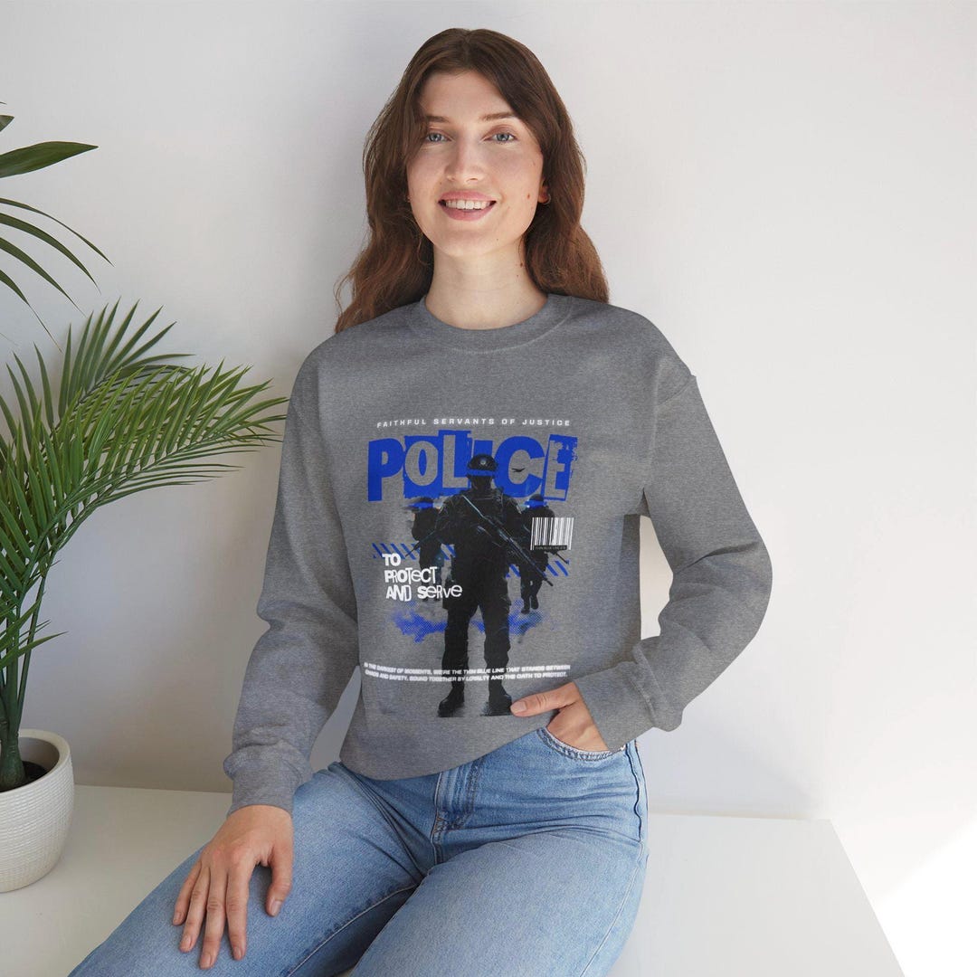 Faithful Servants of Justice Thin Blue Line SWAT Crewneck Sweatshirt ...