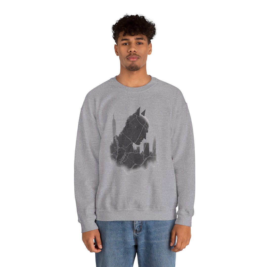 Distressed Grunge Fan Art Batman SUN Unisex Heavy Blend™ Crewneck ...