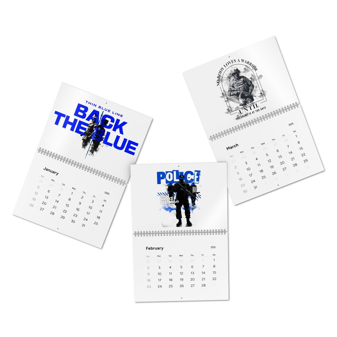 2025 Police Standard Wall Calendar, Law Enforcement Motivation Calendar ...