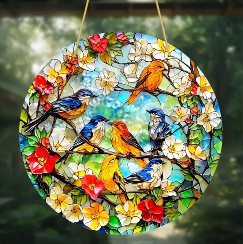 SUNCATCHER- Birds on Branches Suncatchers - Etsy