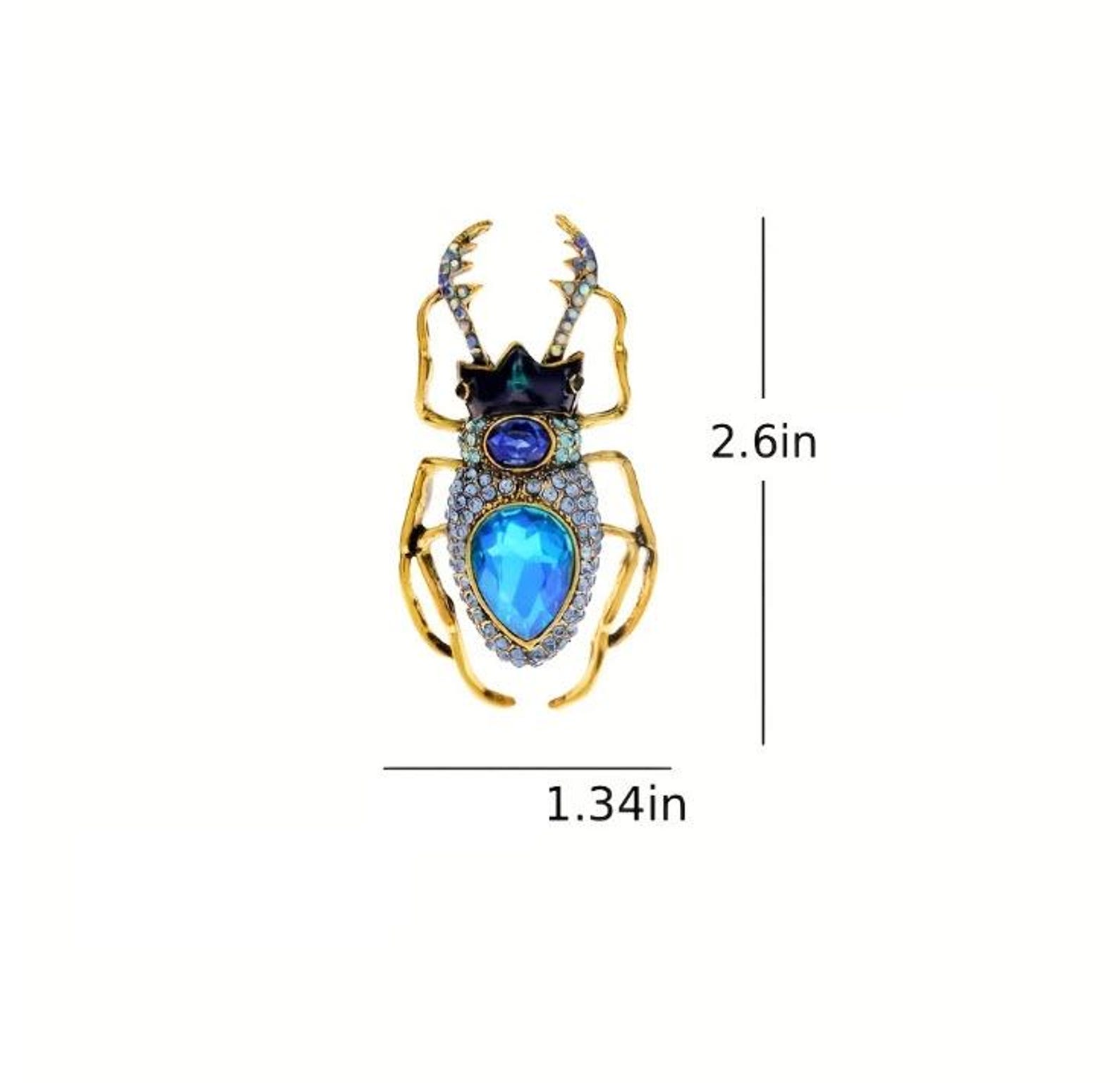 Vintage-inspired Rhinestone Beetle Brooch Pin - Etsy