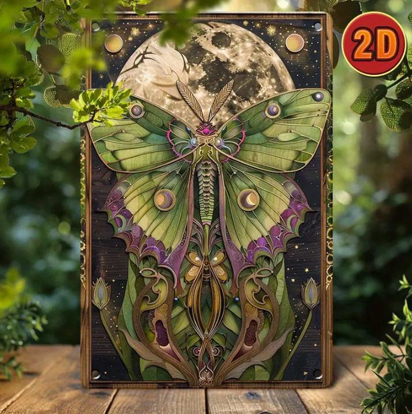 METAL ART- Purple Luna Moth & Moon Decoration - Etsy