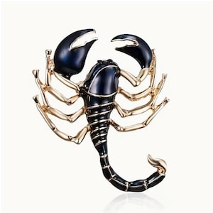 Brooch- Black & Golden Scorpion - Etsy