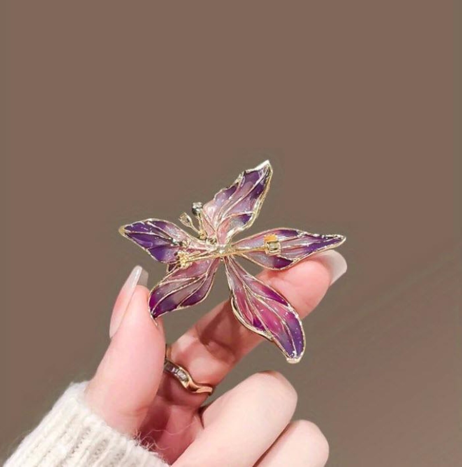 Elegant French Lily Flower Brooch Pin - Etsy