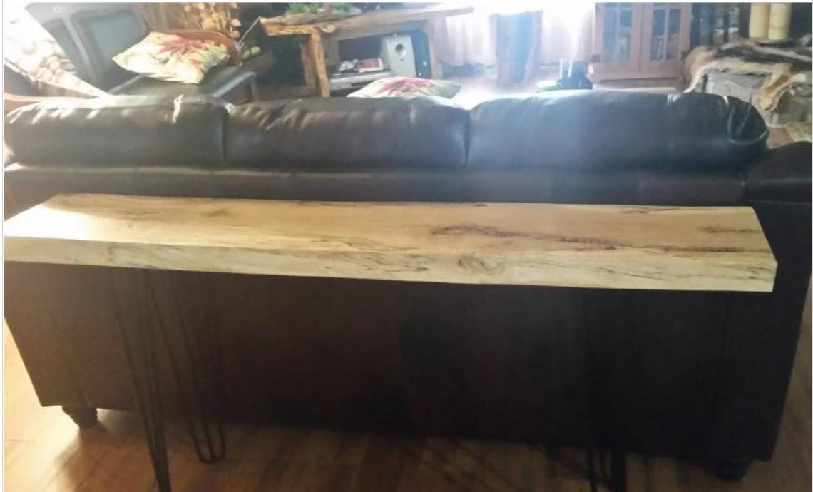 Maple Console Table With Steel Hairpin Legs. Sofa Table, Entry Table - Etsy