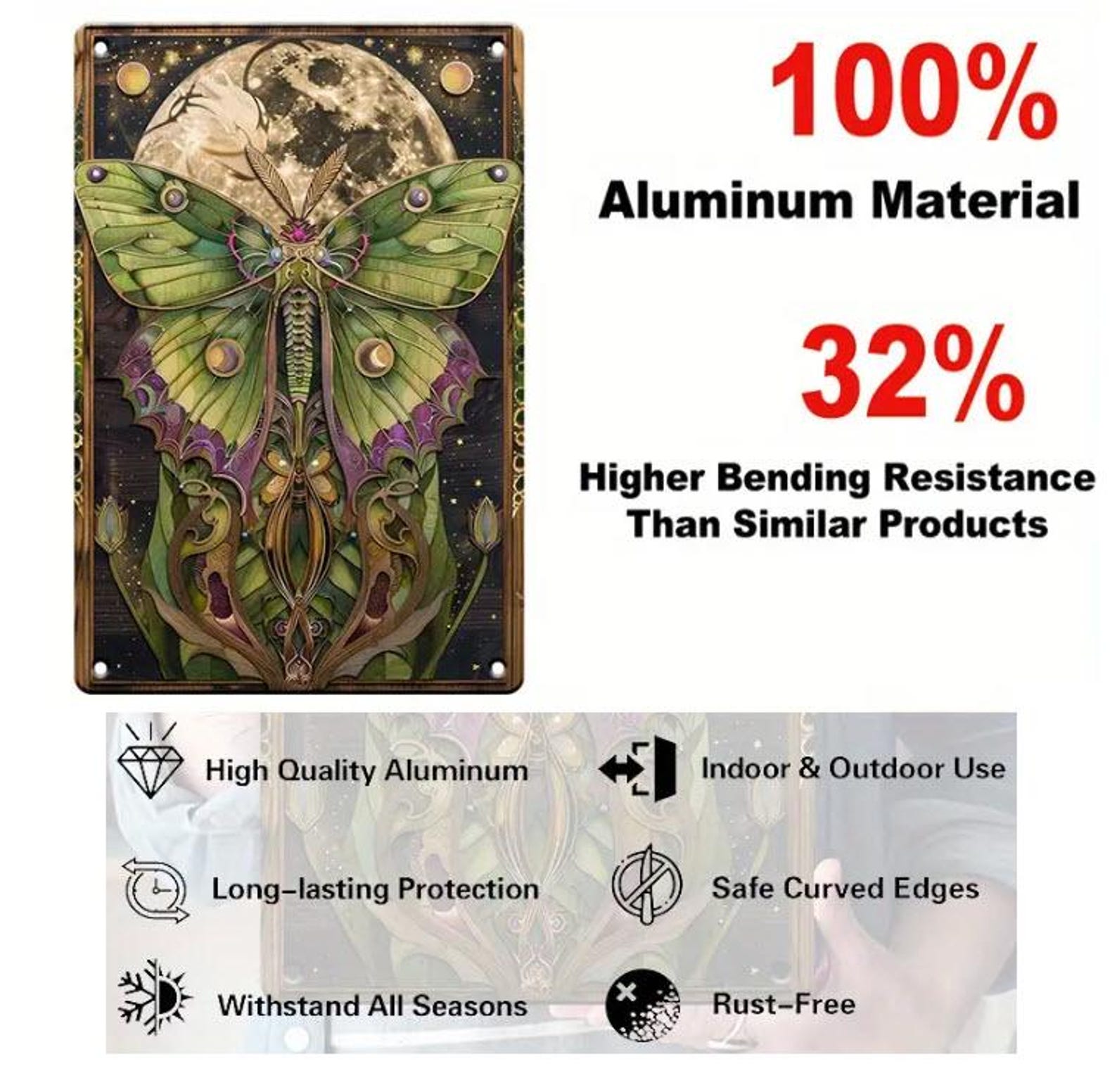 METAL ART- Purple Luna Moth & Moon Decoration - Etsy