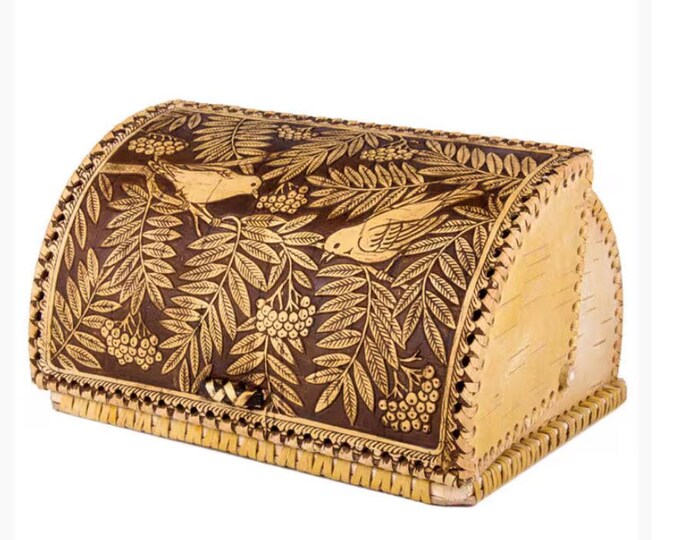 Handmade Birch Bark Wooden Bread Box - Etsy